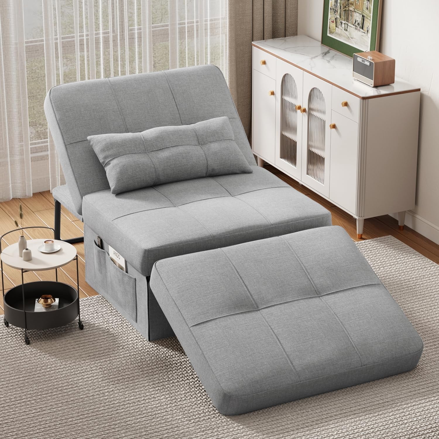 Lofka Convertible Sleeper Chair Bed for Small Spaces, Living Room ...