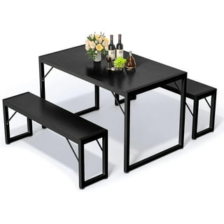 Lofka Tempered Glass Dining Table Set for 4, Kitchen Table with 4 Back ...