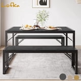 Lofka, Dining Table Set for 4, 45.5" Modern Kitchen Table, Black ...