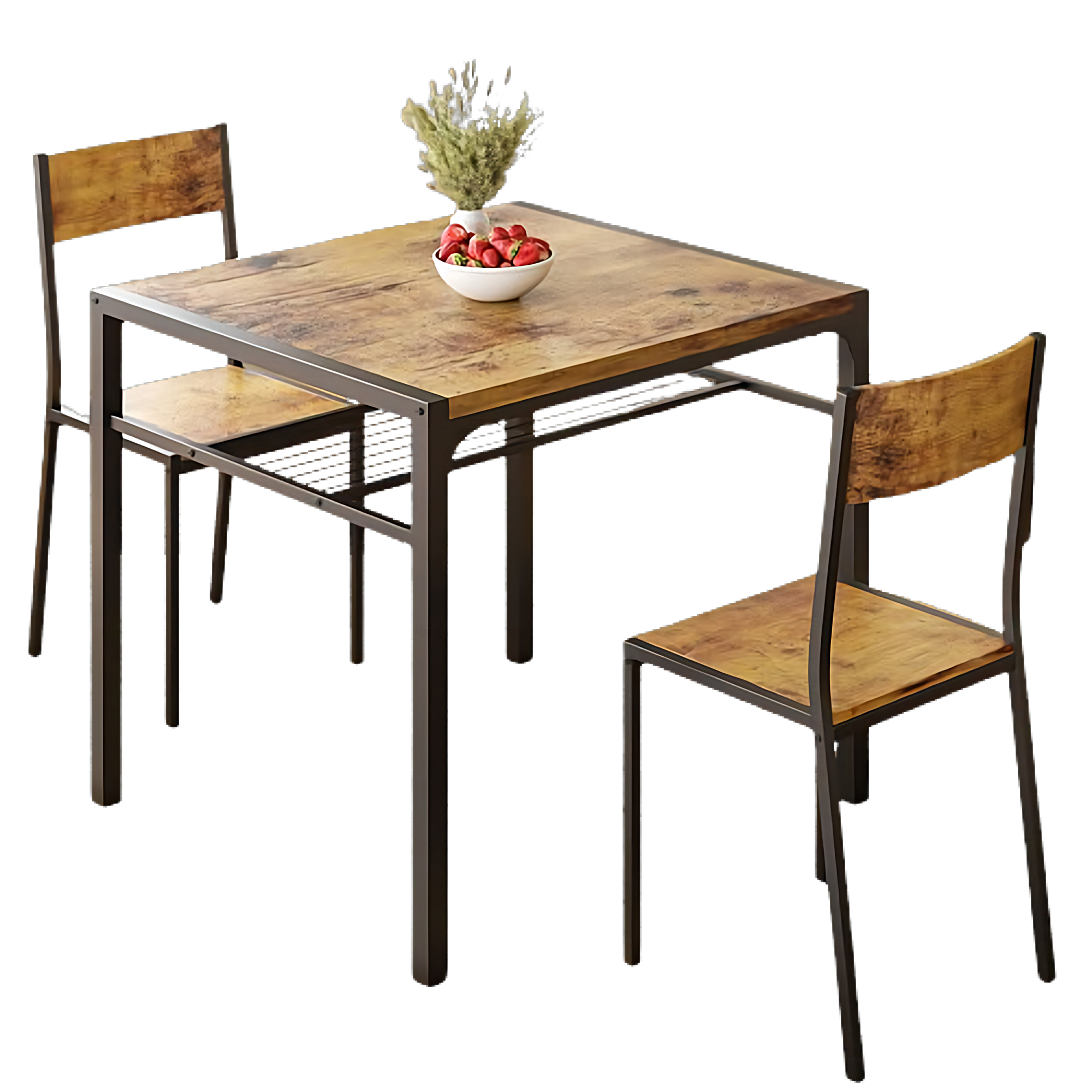 Lofka Modern Dining Room Table Set for 2 with Storage Shelf for Kitchen ...