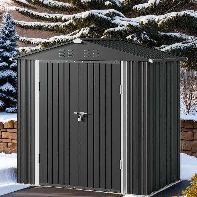 Lofka Outdoor Storage Shed 6 x 4 FT, Metal Garden Shed Clearance with ...