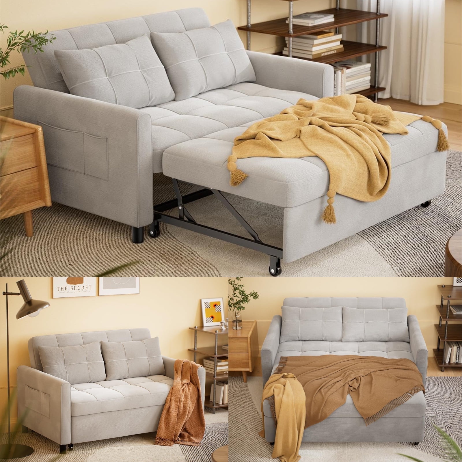Lofka Pull Out Sofa Bed, Space-Saving Sleeper Couch for Small ...