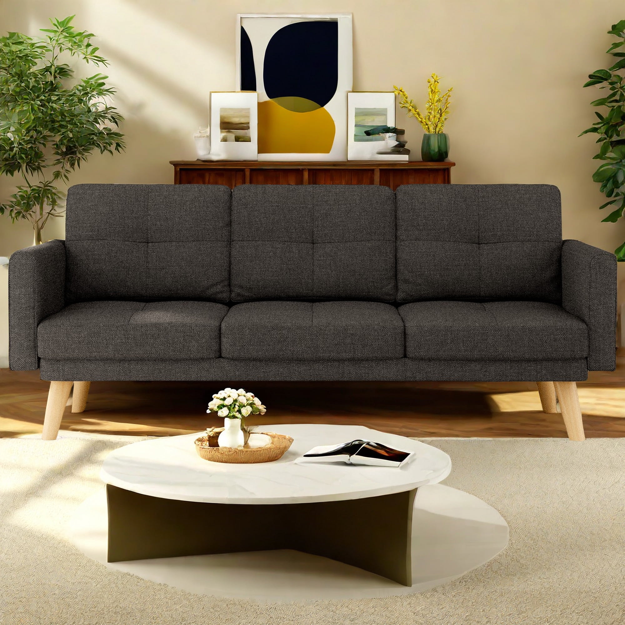 Lofka Couch and Sofa with Large Side Pocket and Breathable Linen for ...