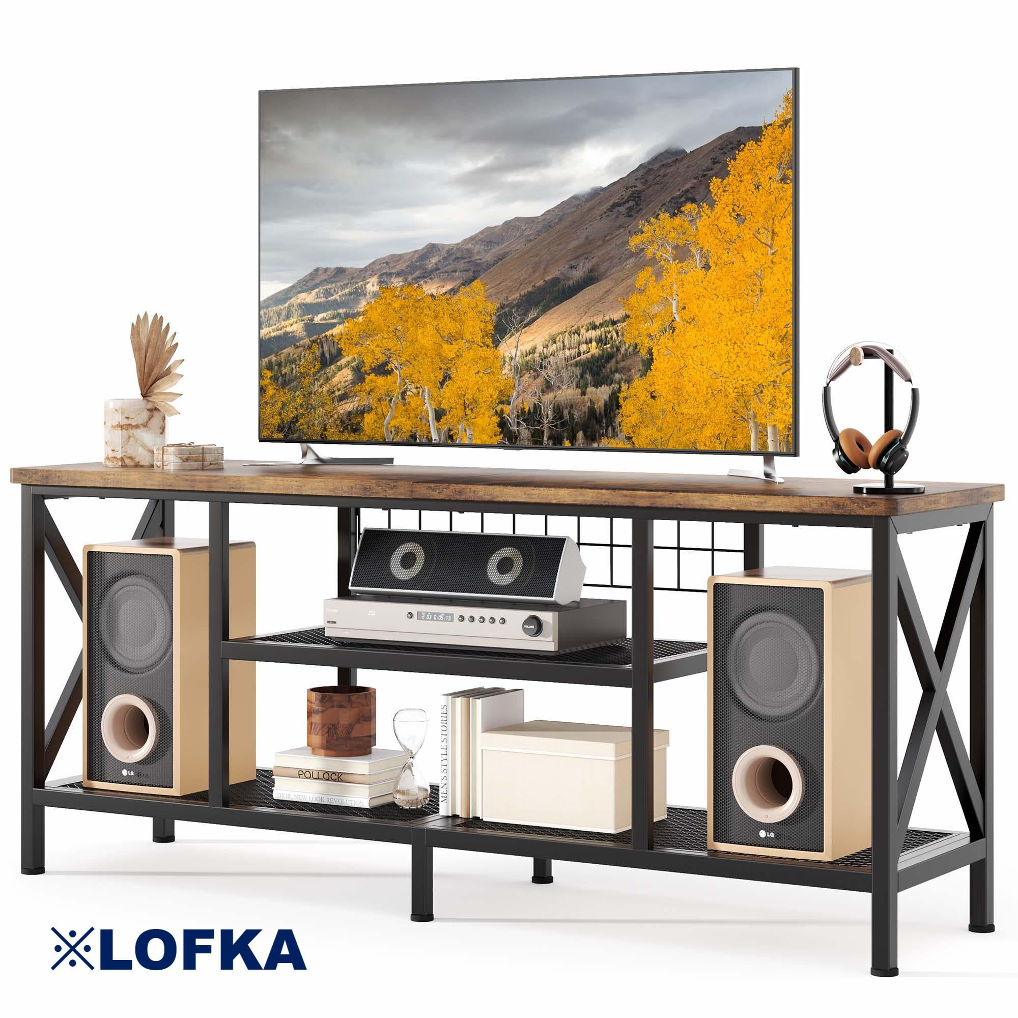 Lofka TV Stand for 65 inch TV, Entertainment Center with Open Storage ...