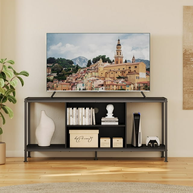 Lofka TV Stand for TV up to 65 Inch with Open Shelves, TV Console Table ...