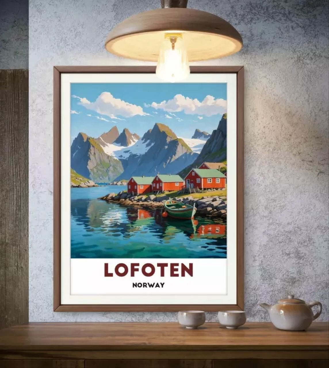Lofoten Norway Poster - Scenic Nordic Fishing Village NO FRAMED POSTER ...
