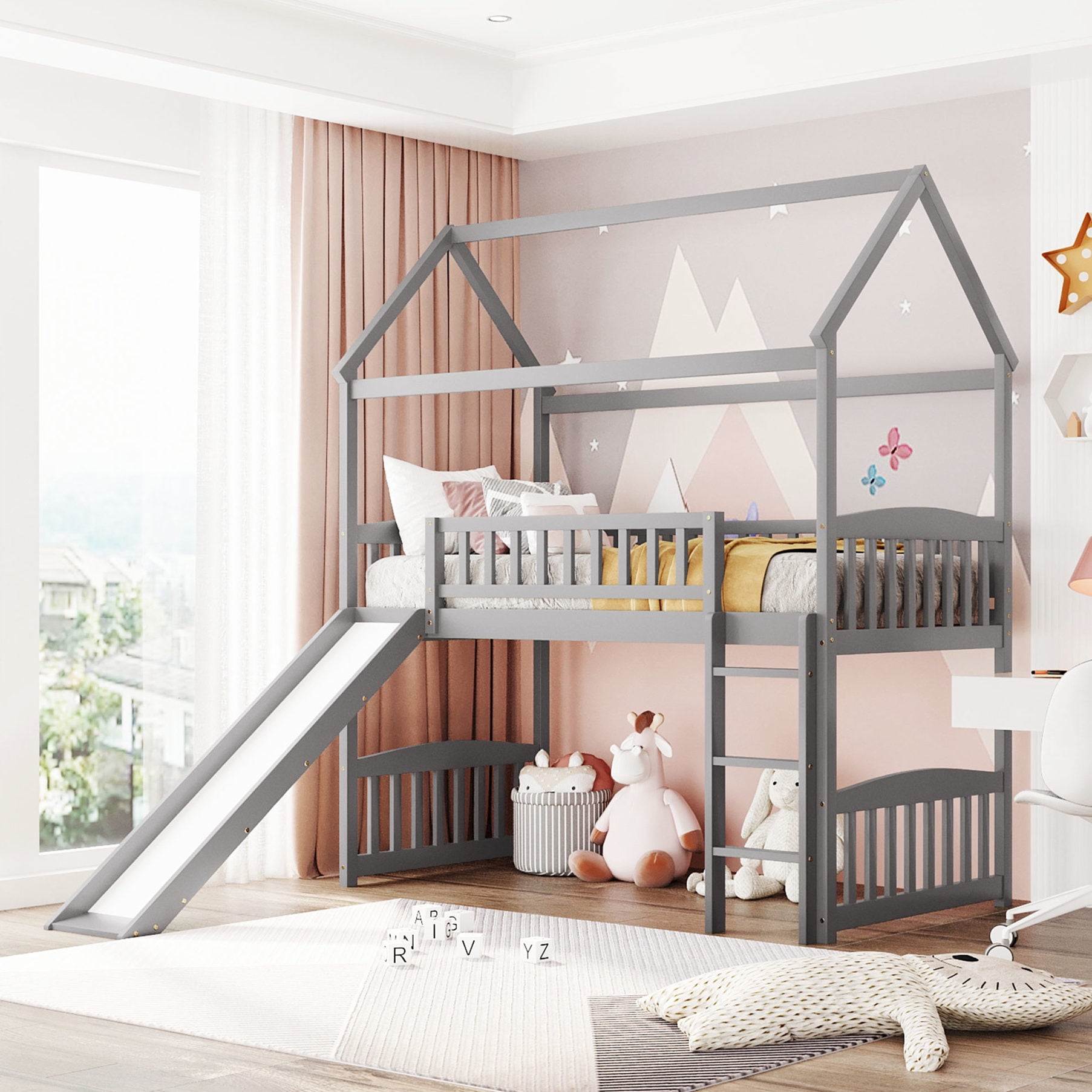 Loft Bed with Slide | Combine Brackets & Slides | Comfortable Sleep ...