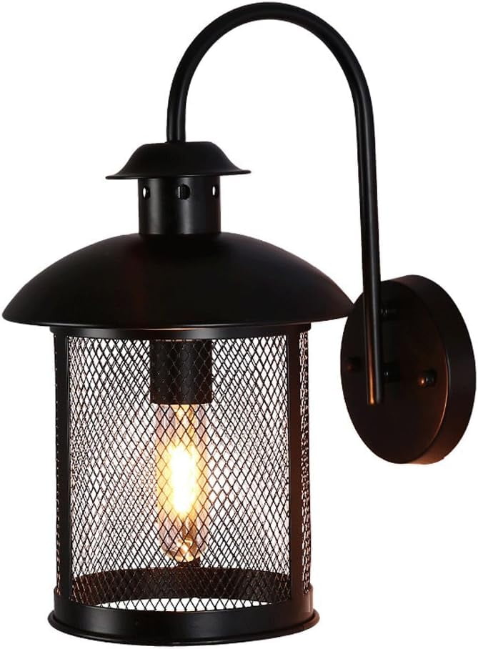 Loft E27 Vintage Hollow Metal Iron Mesh Wall Lantern Lights American ...
