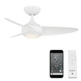 Loft Indoor and Outdoor 3-Blade Smart Ceiling Fan 38in Matte White with ...