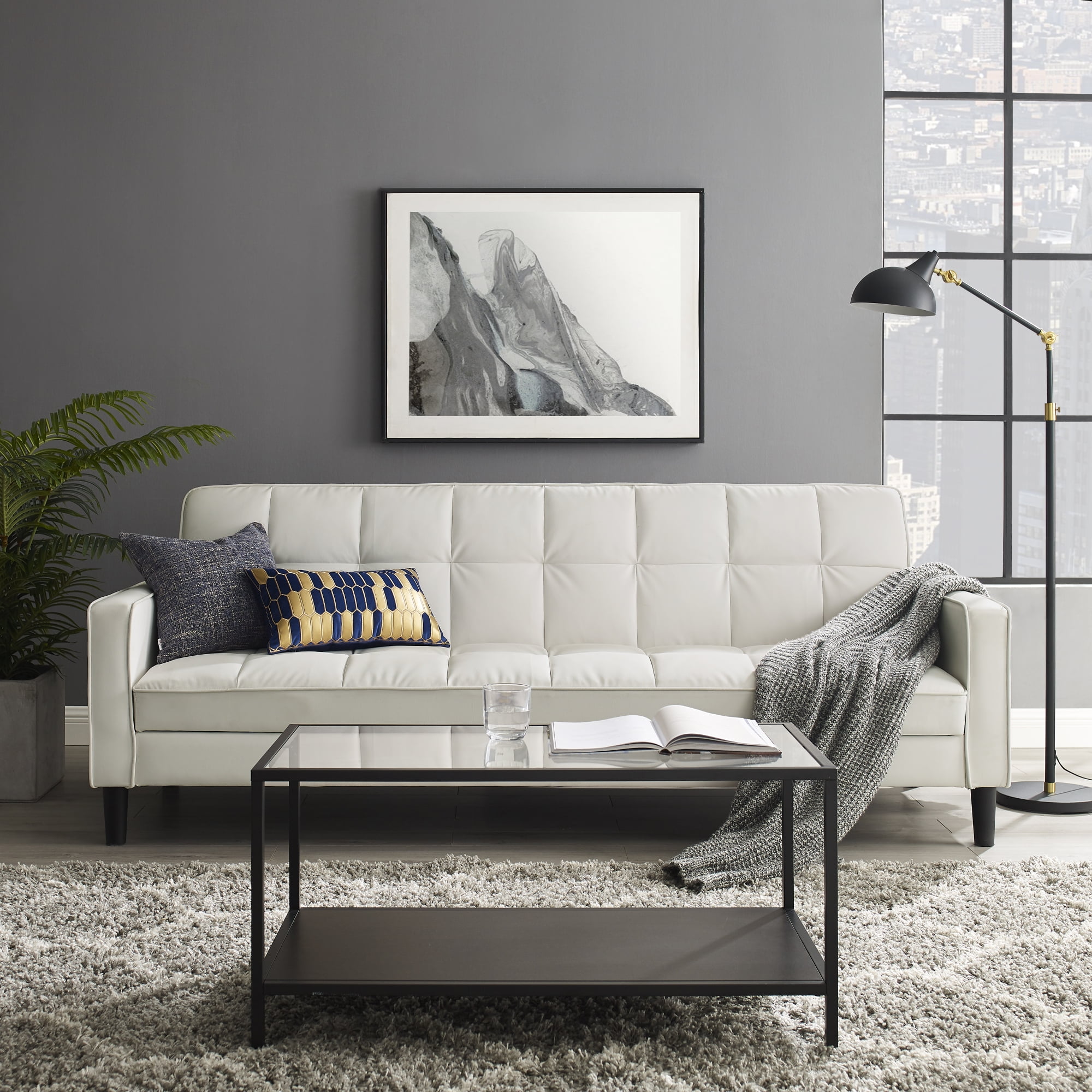 Loft Lyfe Swaine Leather Pu Sofa Bed Convertible Tufted With Storage ...