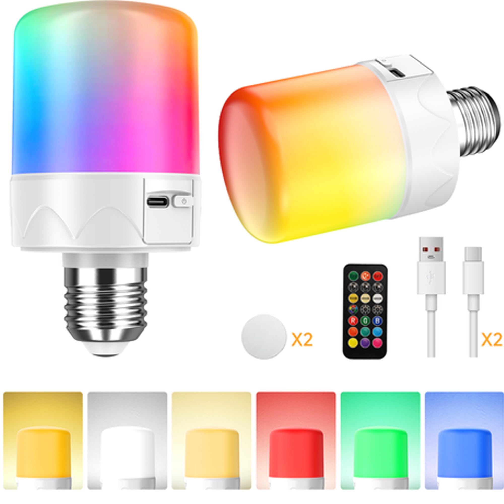 Lofter Rechargeable LED Light Bulb with Remote Control & Timer ...