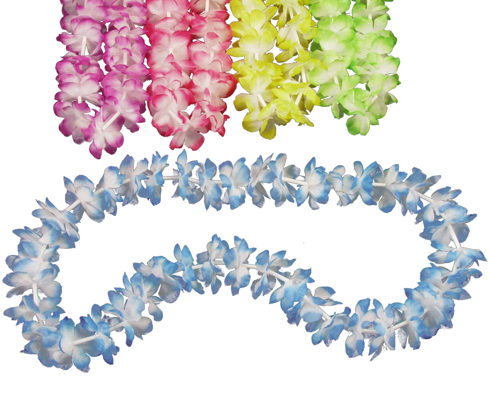 Loftus Hawaiian Tropical Flower Luau 38" Fabric Leis, 12 Pack - Walmart.com