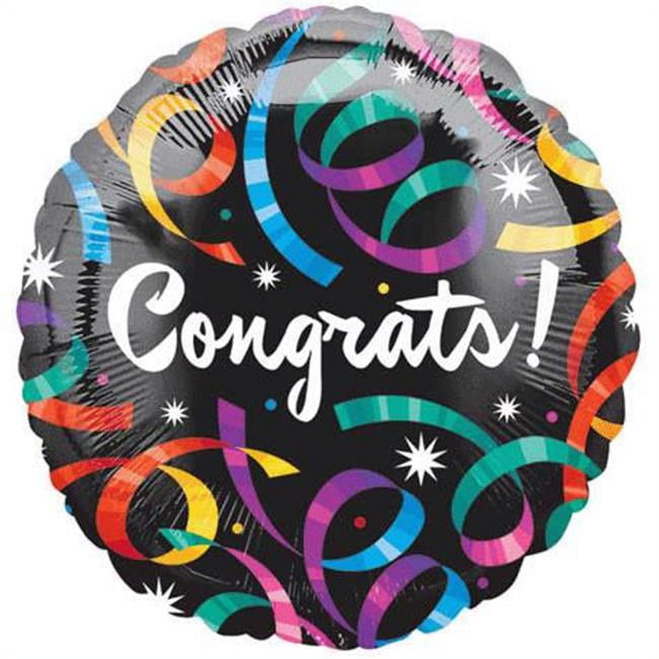 Congrats Streamers 18 Inch Foil Mylar Balloon [13566] - Walmart.com