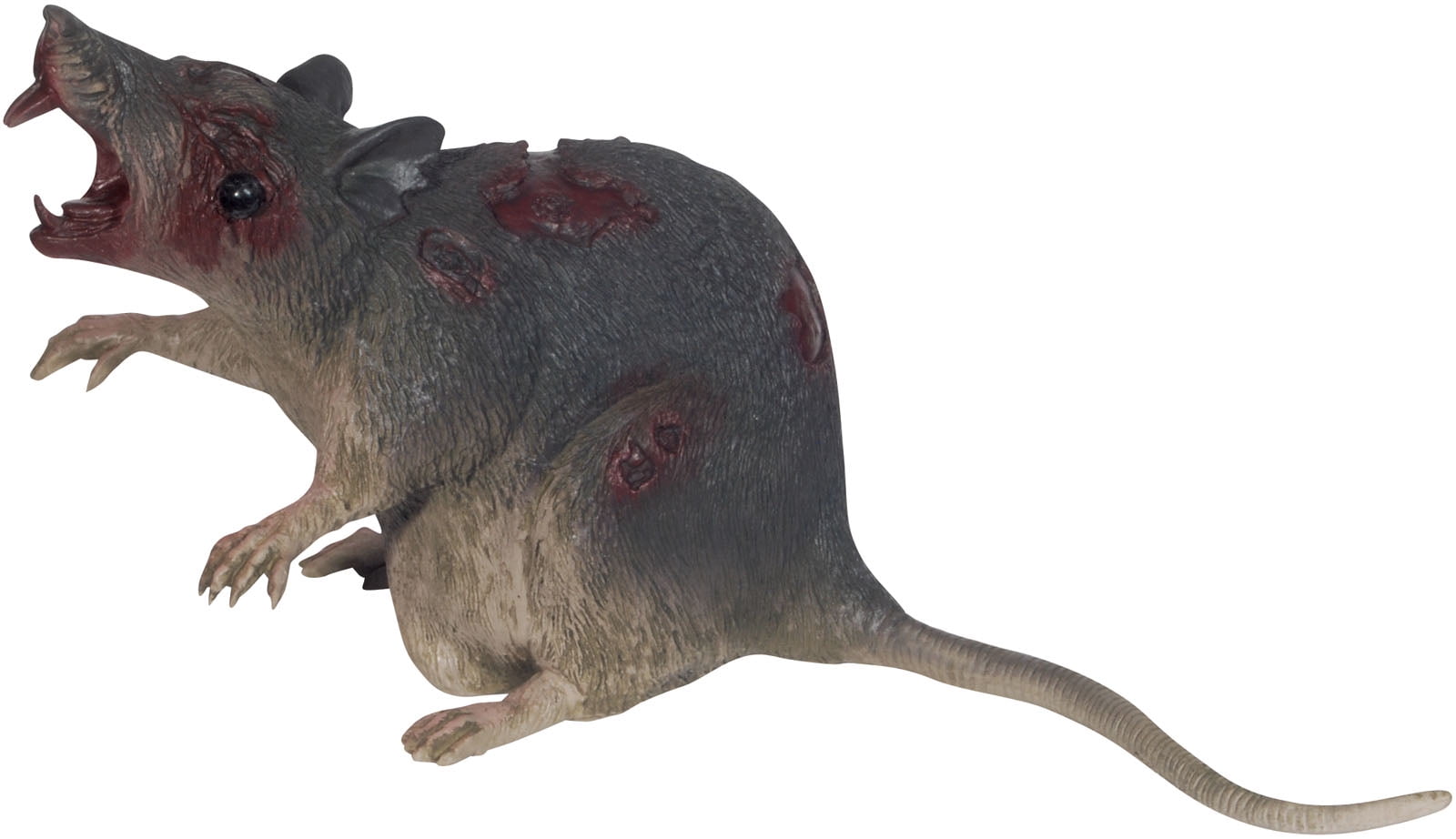 Loftus Lifelike Wounded Plastic Zombie Rat 10" Decoration Prop, Grey ...