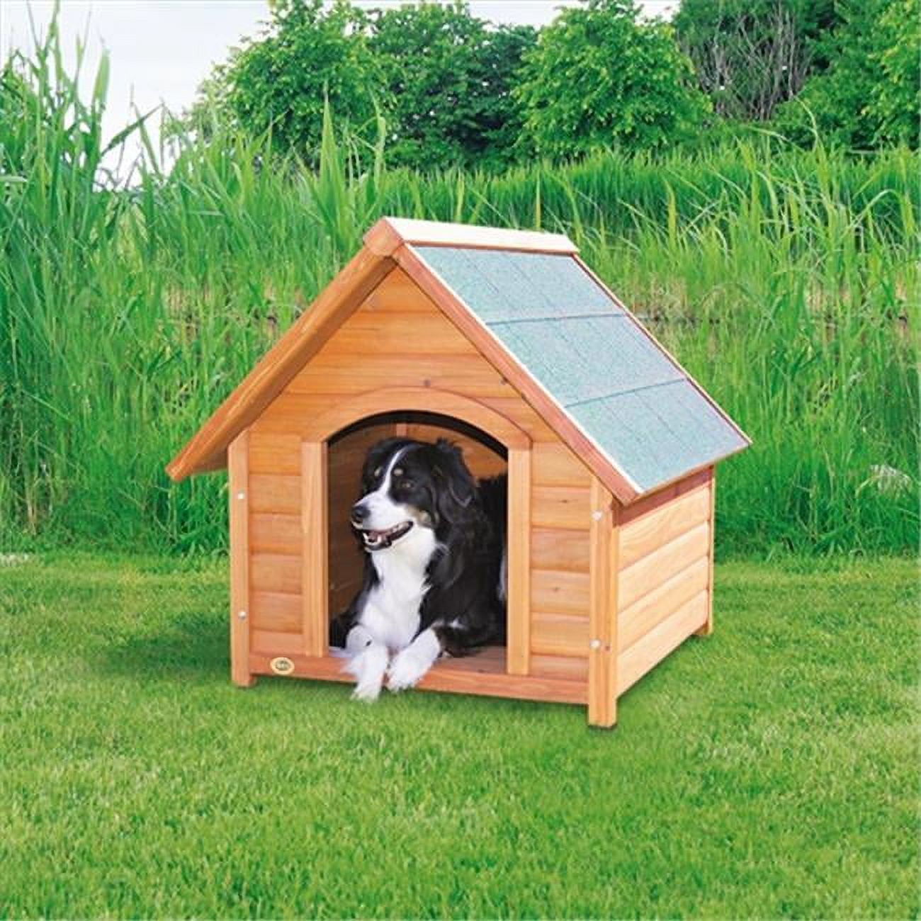 Log Cabin Dog House, Medium Size, Weatherproof, Glazed Pine, Adjustable ...