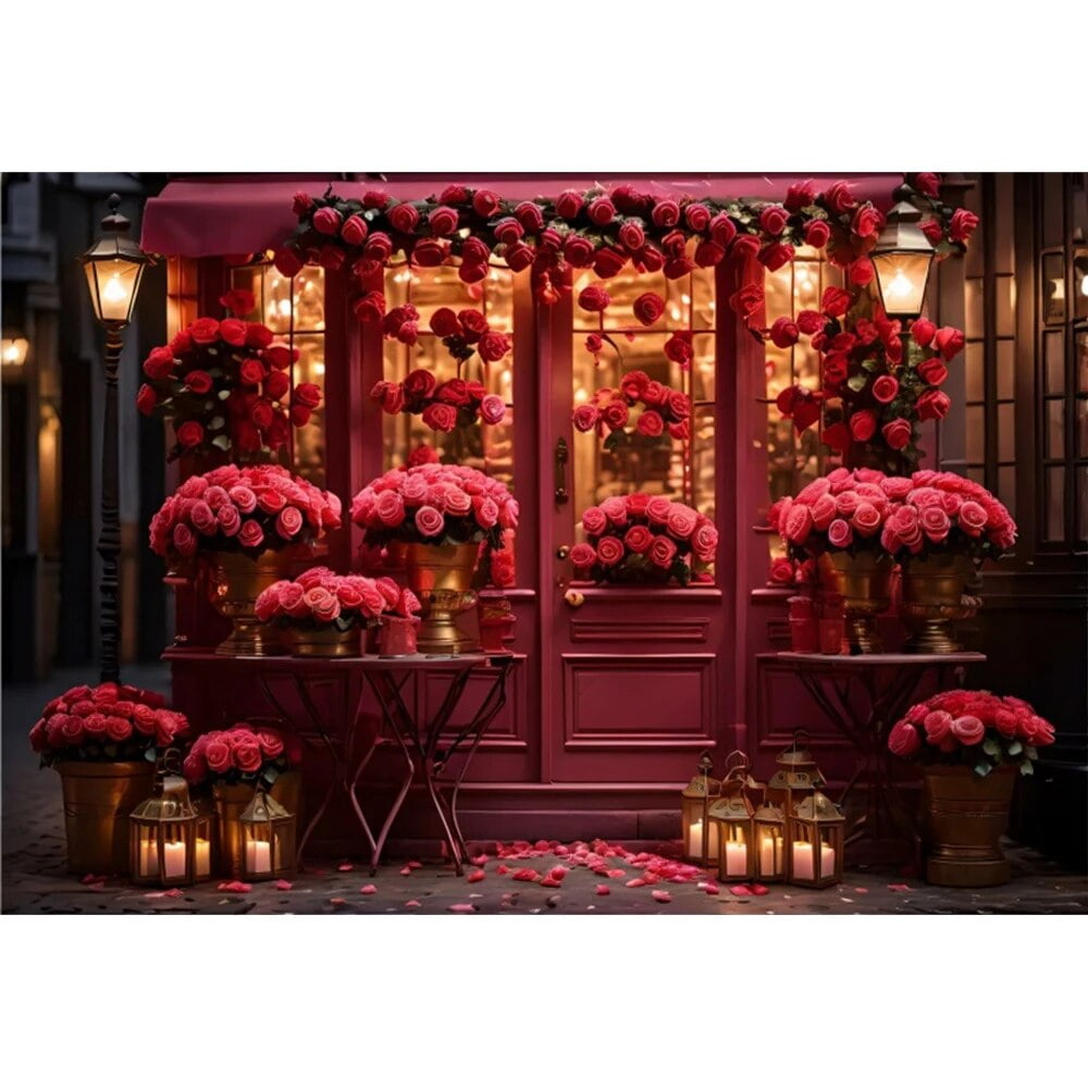 Log Cabin Flower Shop Romantic Photography Backdrop Love Flowers ...