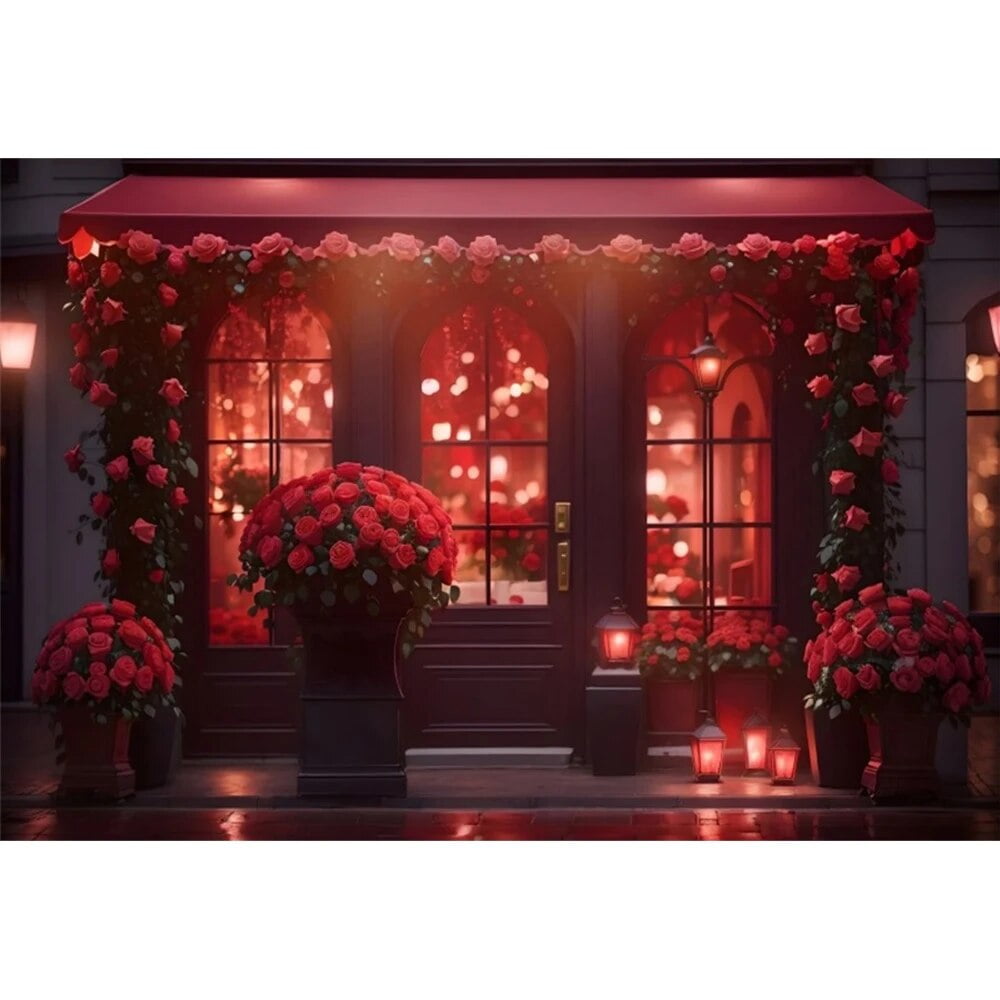 Log Cabin Flower Shop Romantic Photography Backdrop Love Flowers ...