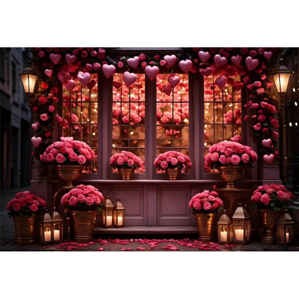 Log Cabin Flower Shop Romantic Photography Backdrop Love Flowers ...