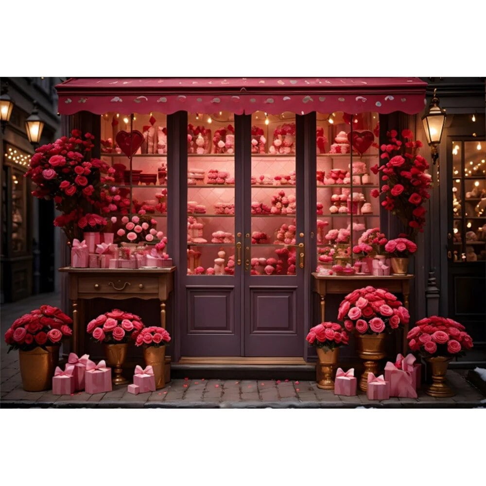 Log Cabin Flower Shop Romantic Photography Backdrop Love Flowers ...