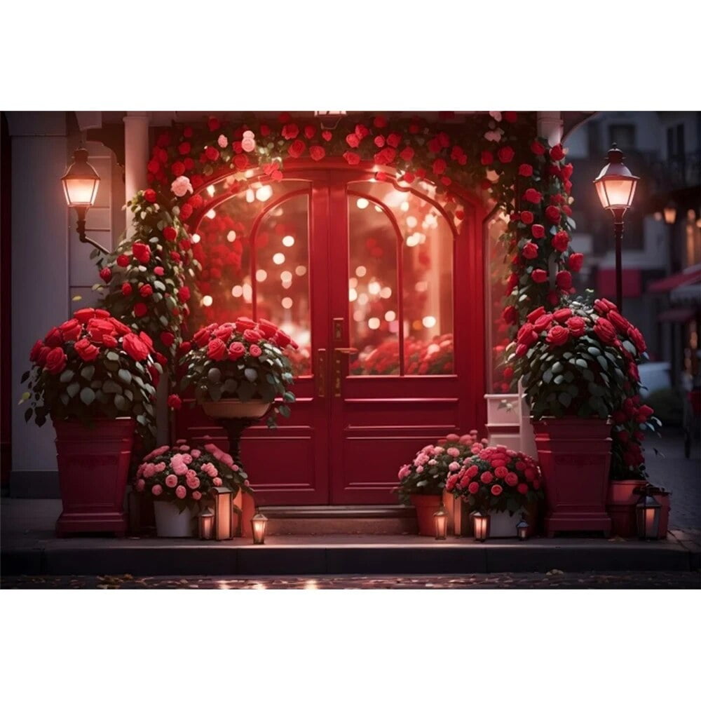 Log Cabin Flower Shop Romantic Photography Backdrop Love Flowers ...