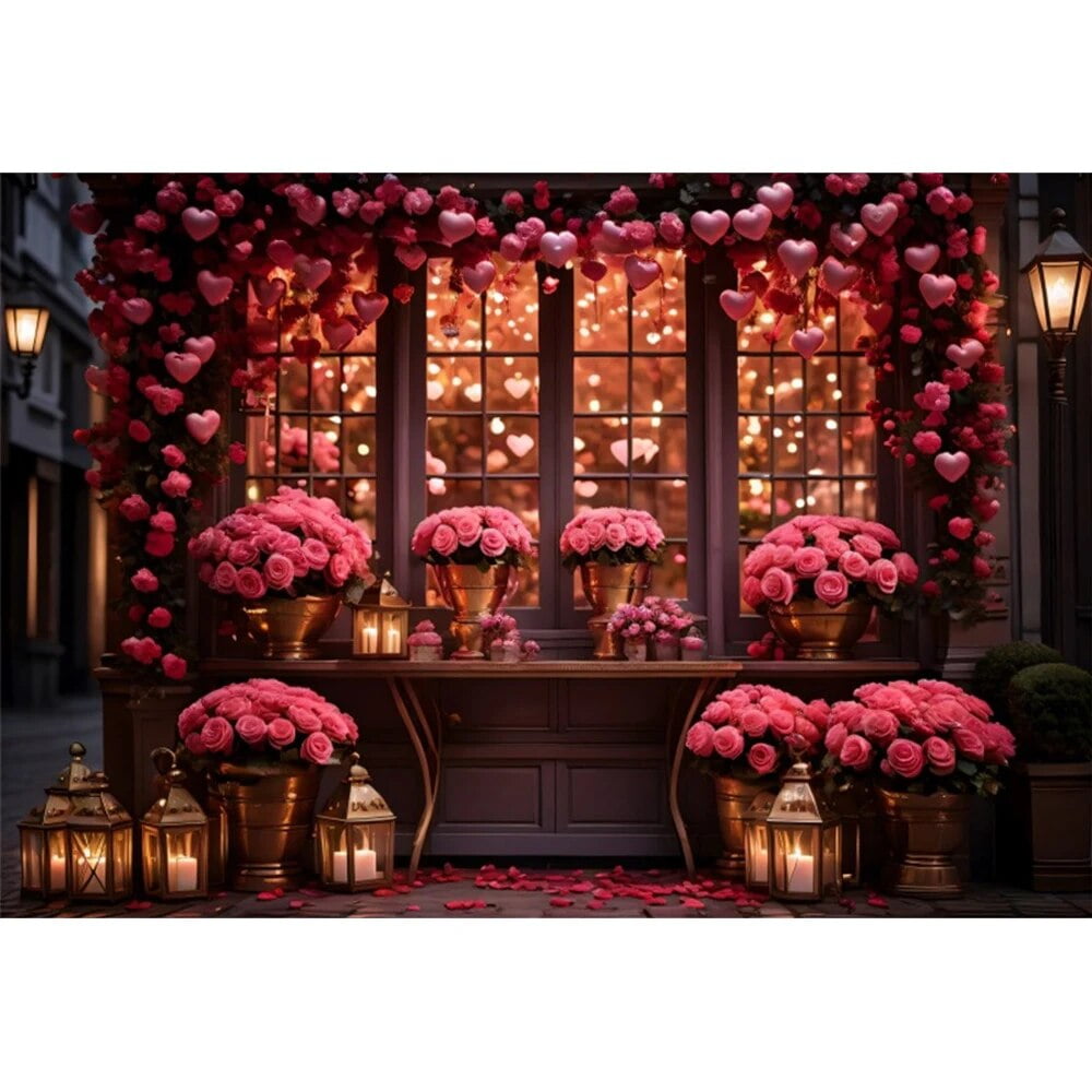 Log Cabin Flower Shop Romantic Photography Backdrop Love Flowers ...