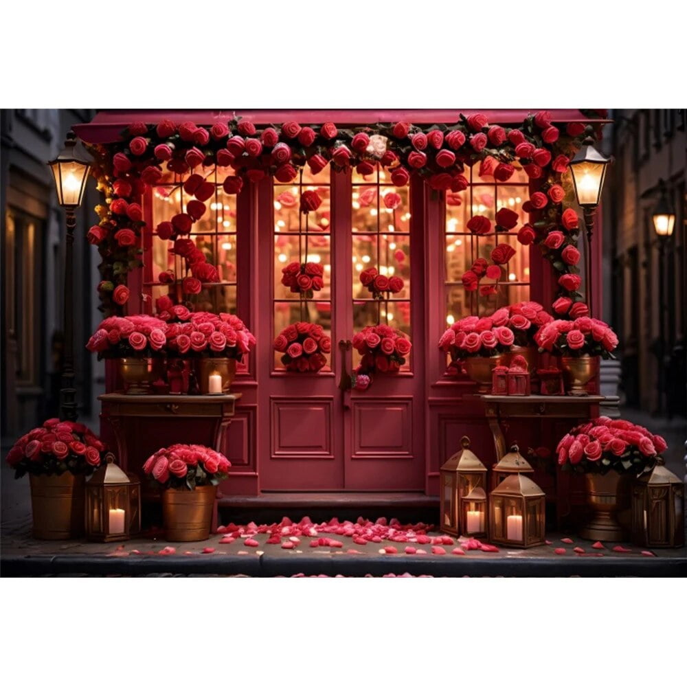 Log Cabin Flower Shop Romantic Photography Backdrop Love Flowers ...