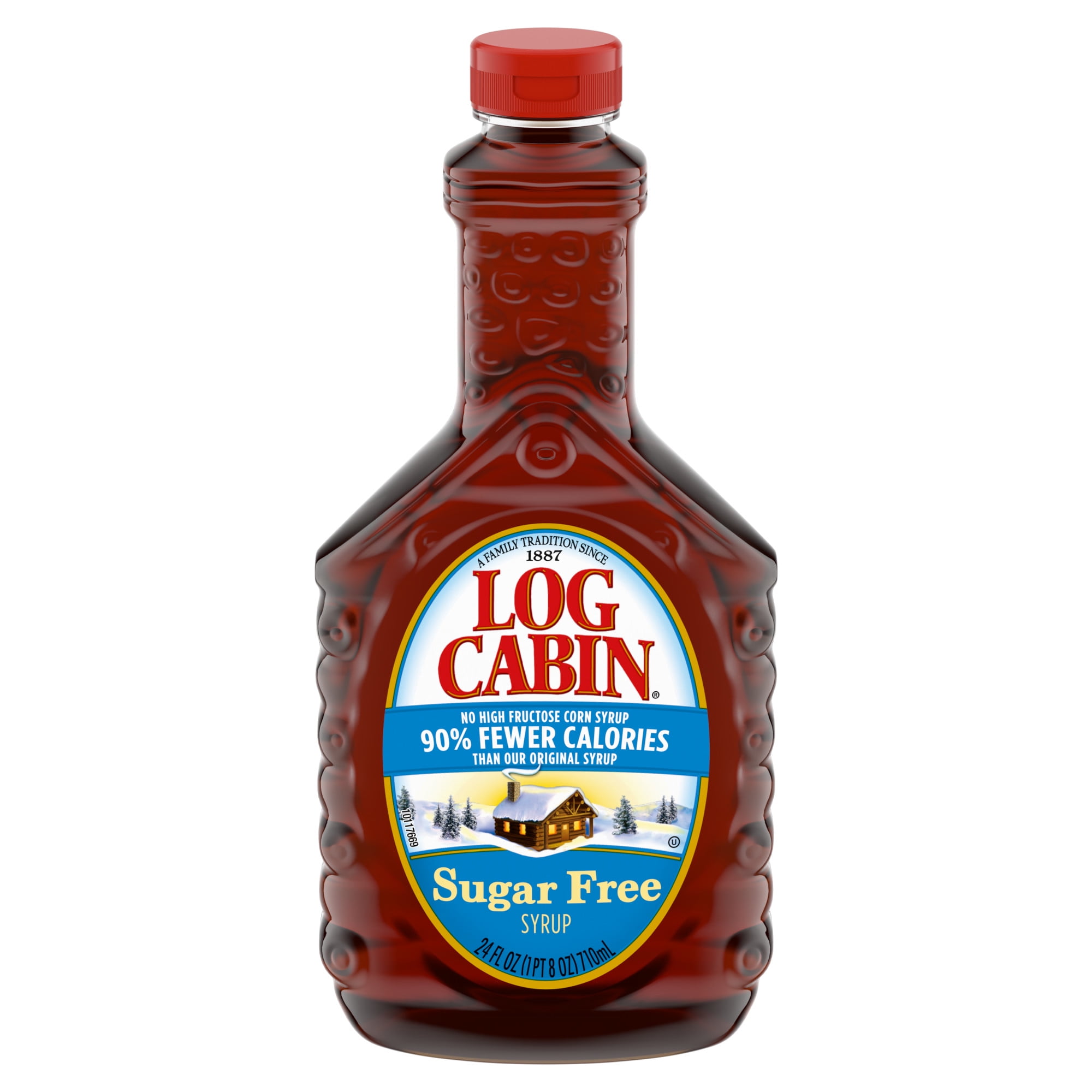 Log Cabin Sugar Free Maple Syrup 24 FL oz, Low Calories for Pancakes ...