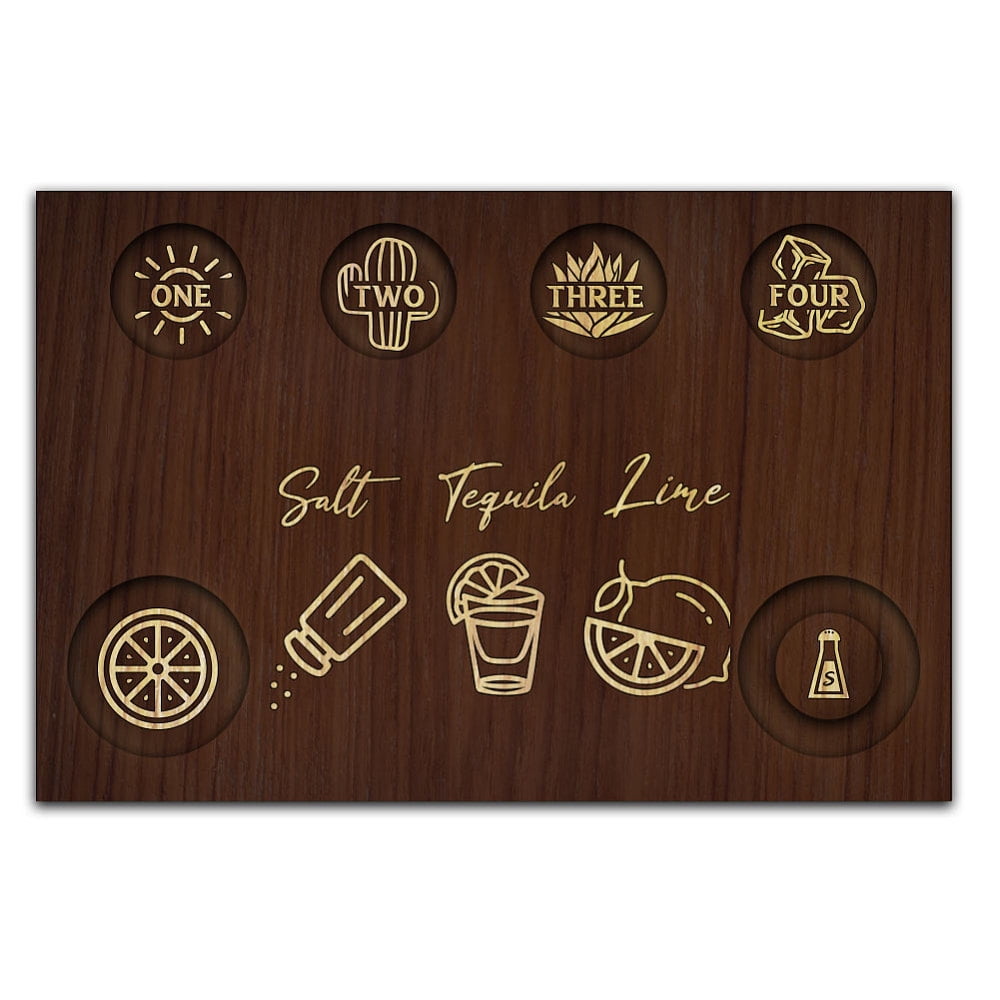 Log Color Tequila Shot Glasses Serving Tray Wooden Glass Holder with ...