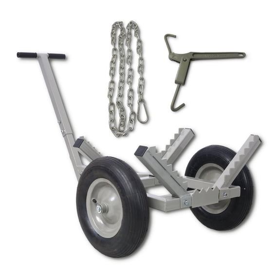 Log Dolly with Load Binder & Chain - 440lb Capacity - Heavy Duty ...