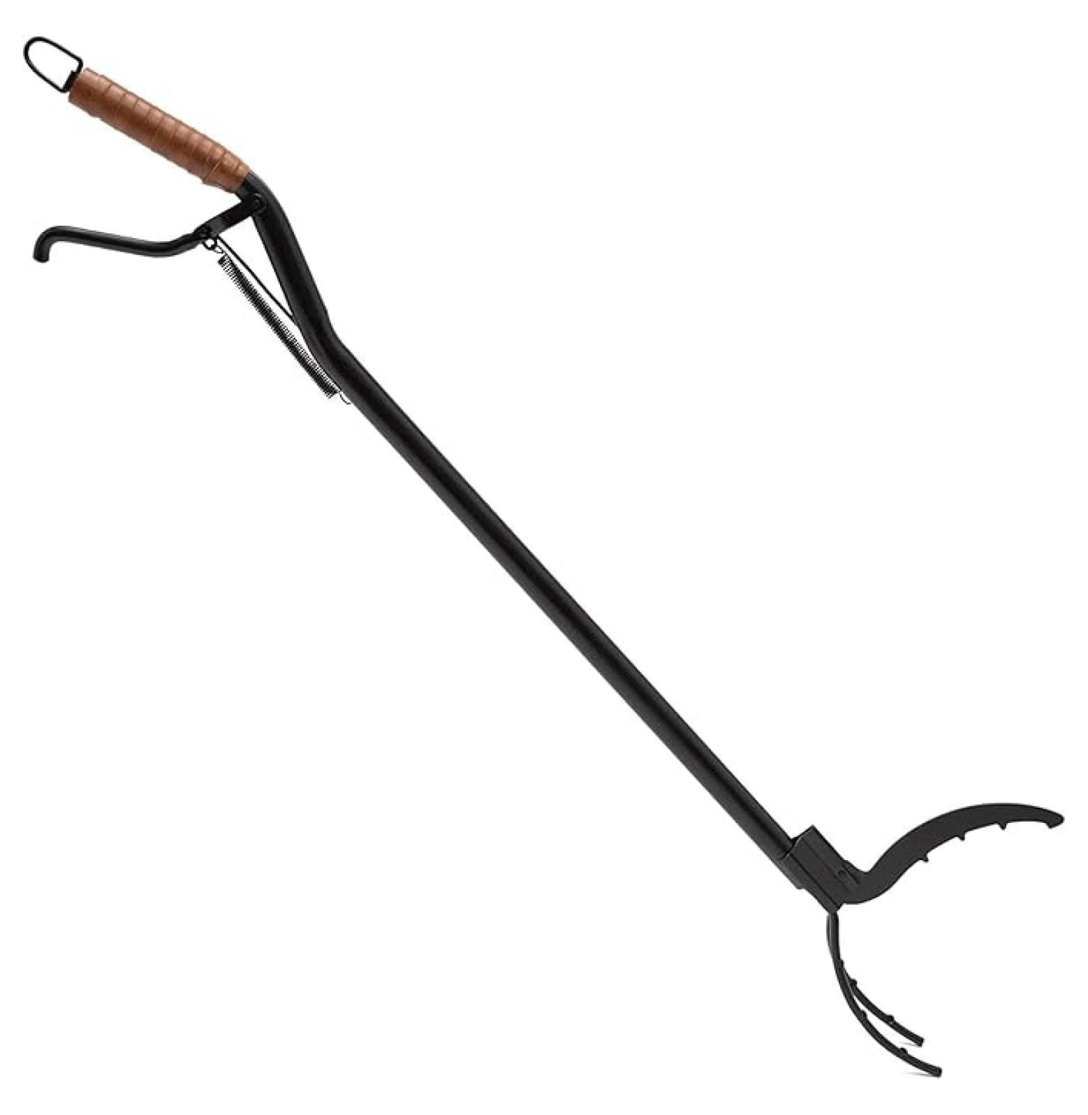 Log Grabber 40" Fireplace Tool - Steel Fire Poker with Leatherette ...