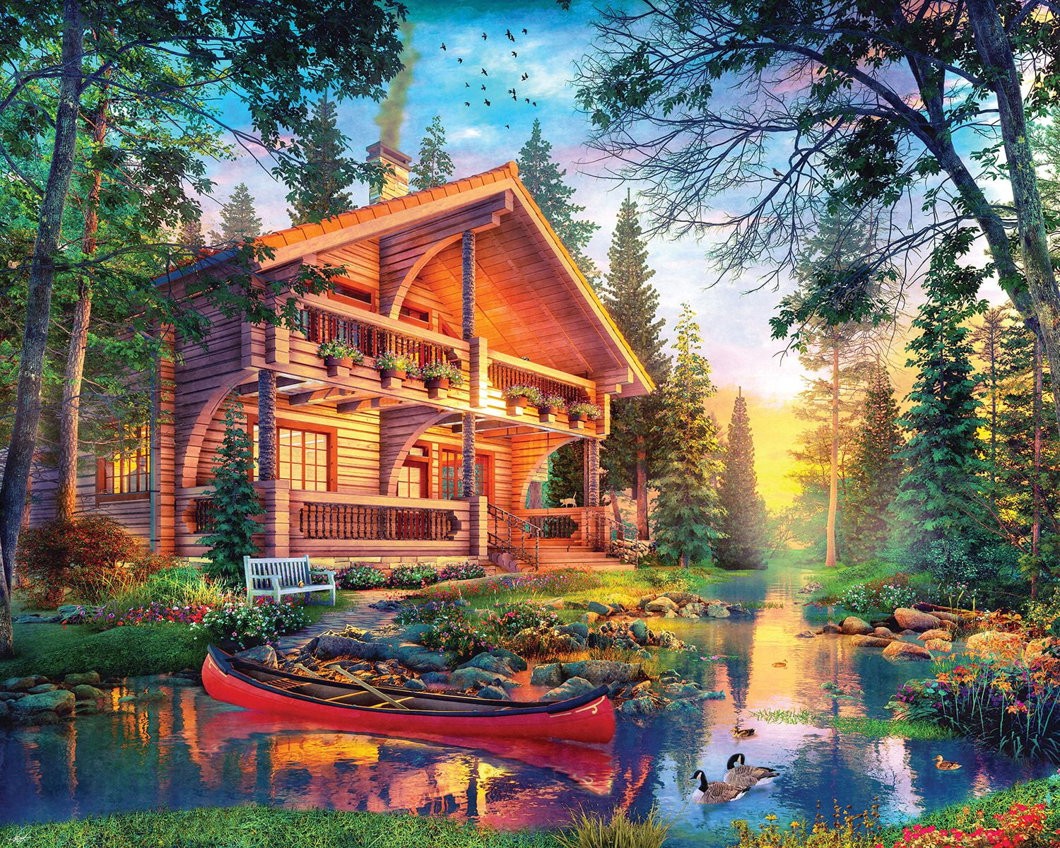 Springbok 1000 Piece Log House Retreat Jigsaw Puzzle for Adults - Made ...