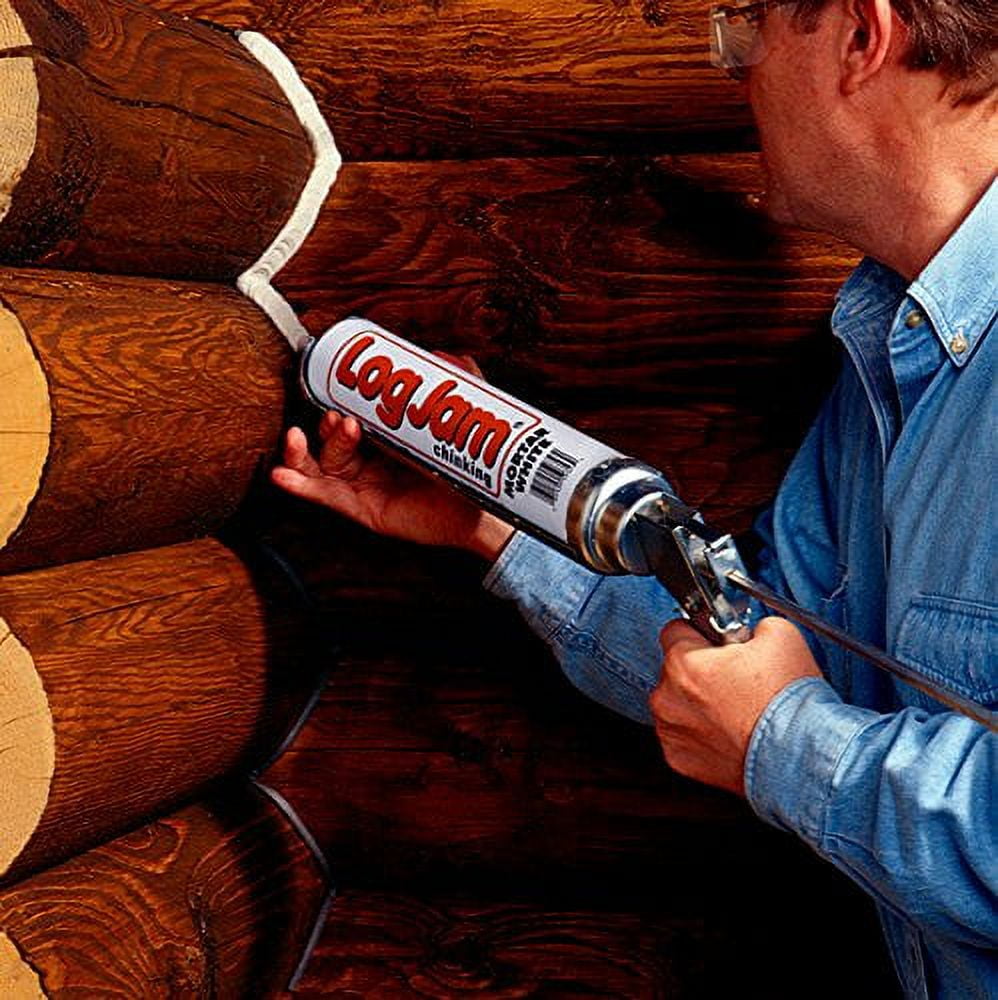 Log Jam Acrylic Latex Chinking Caulk, 29 oz Cartridge, Woodtone Cedar ...