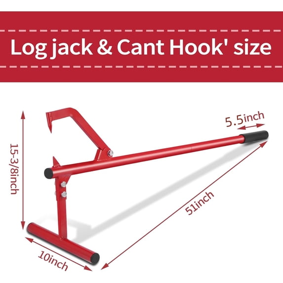 Log Lifter Log Roller Tool - Heavy Duty Steel Adjustable Log Jack for ...