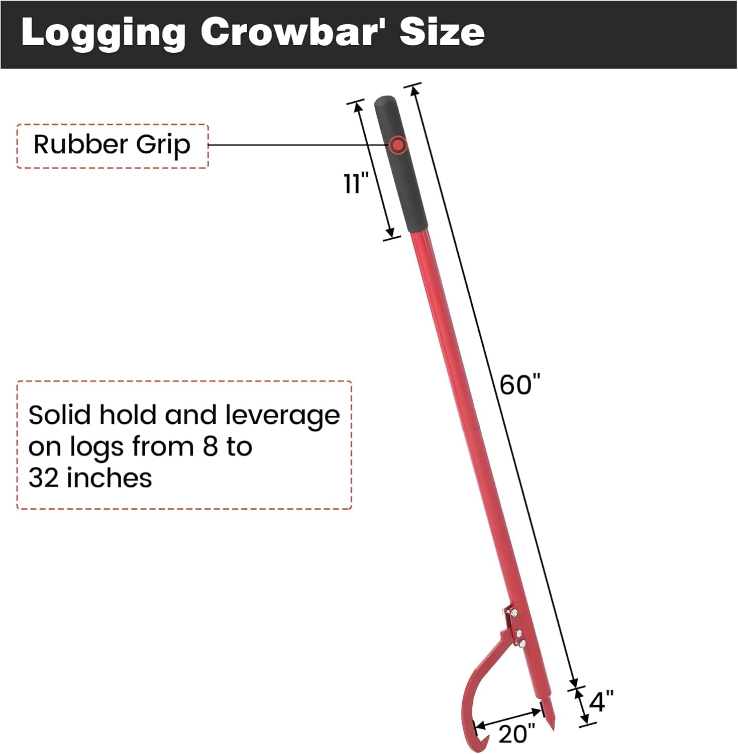 Log Peavey 61 in Handle Logger Roller Tool, Cant Hook Log Rolling Tool ...