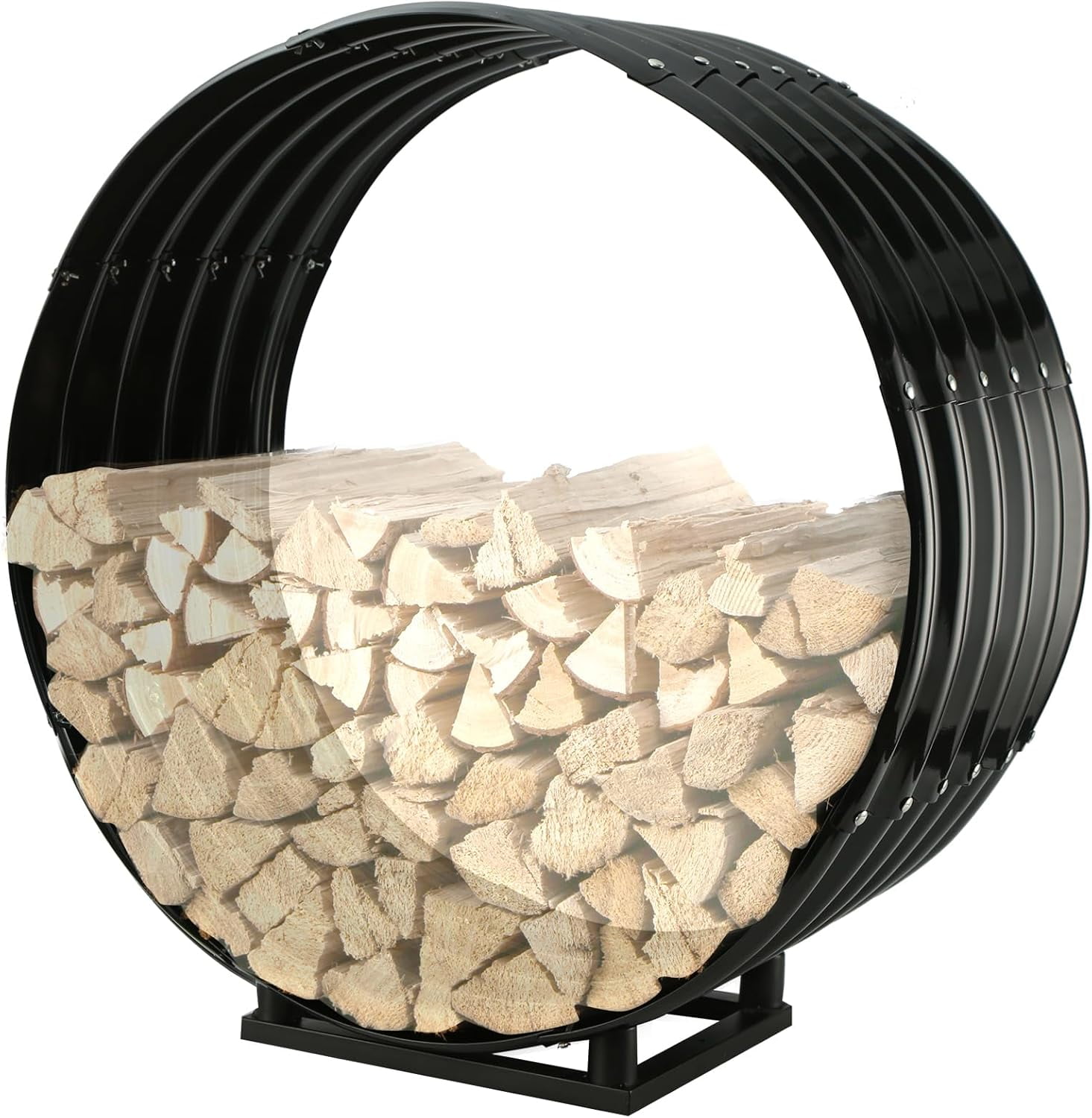 Log Rack Hoop,32 Inch Rust Proof Heavy Duty Round Wood Lumber Holder ...