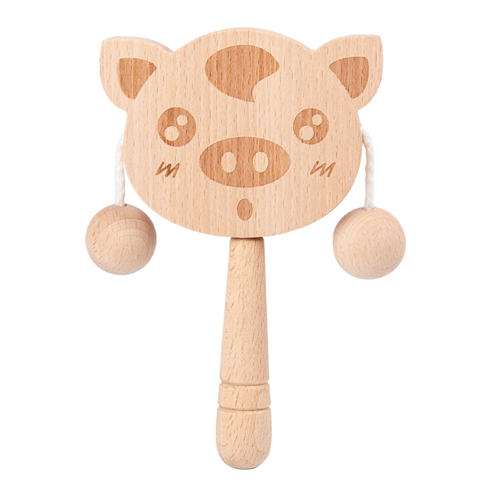 Log Rattle Baby Toy Newborn Baby Can Shaking Drum Traditional Children ...
