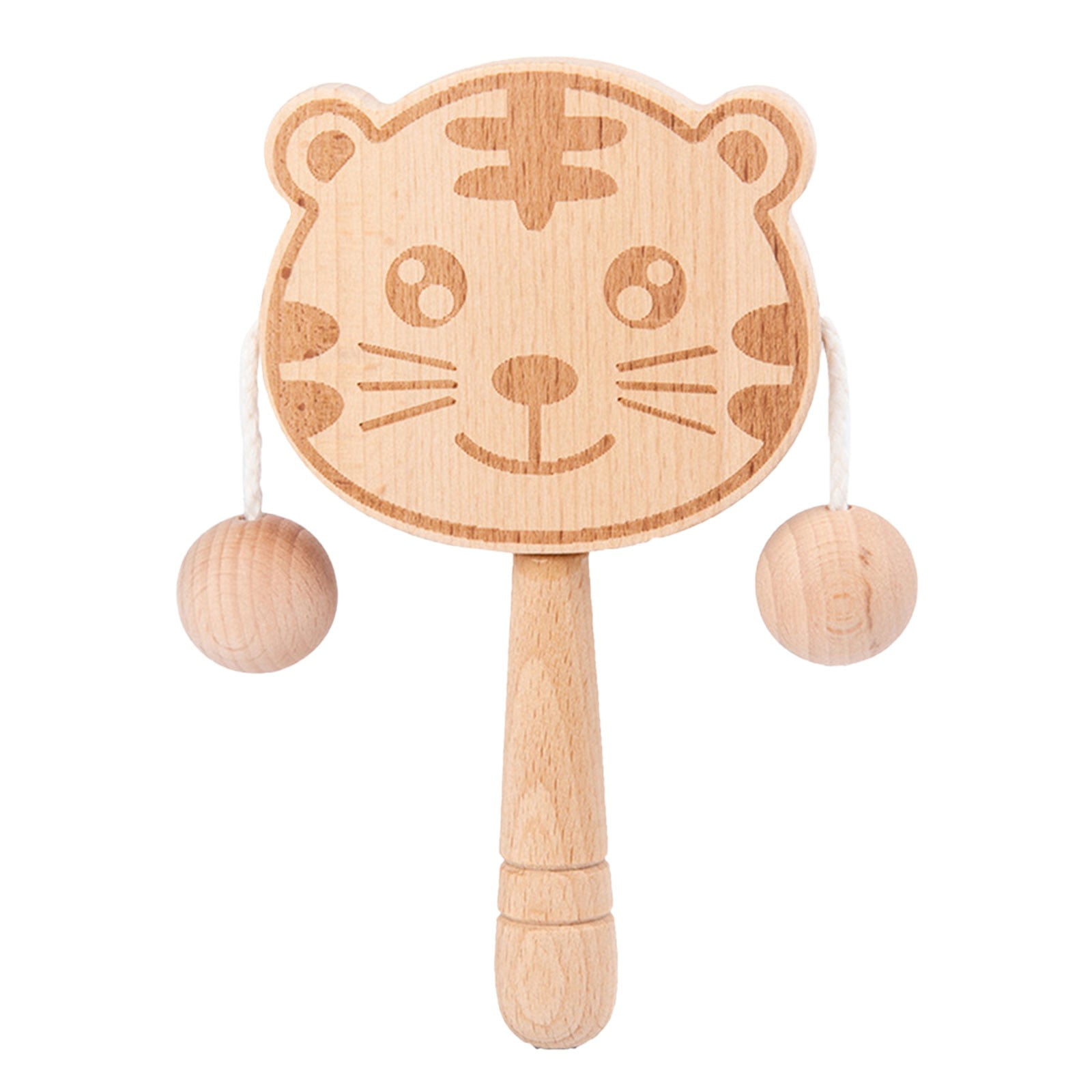 Log Rattle Baby Toy Newborn Baby Can Shaking Drum Traditional Children ...