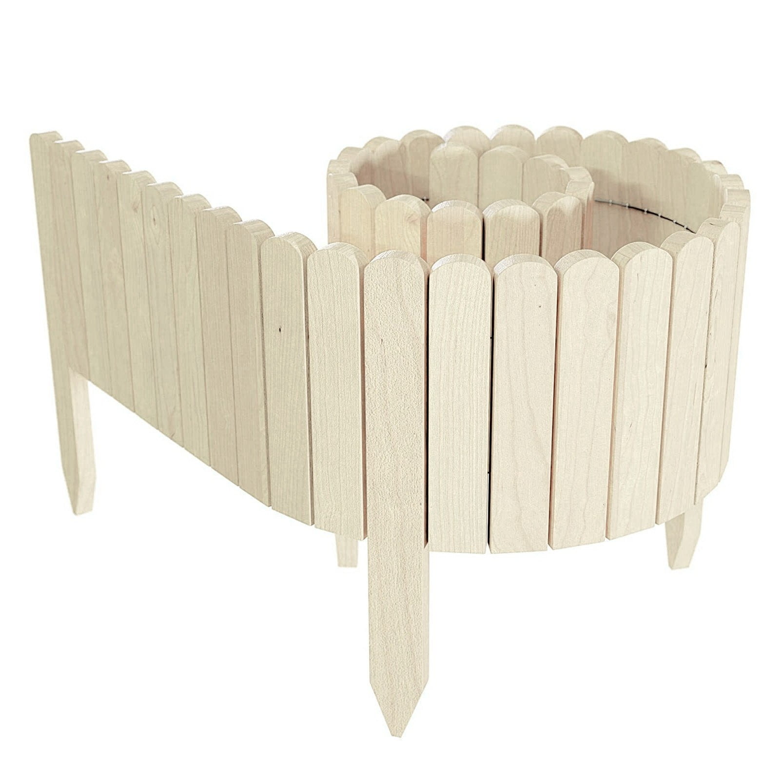 Log Roll Border Easy Plug-In Fence - 2.03m Decorative Garden Fence ...