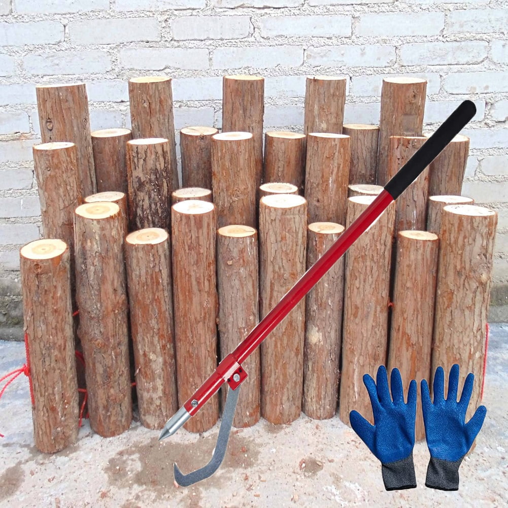 Log Roller Tool, Firewood Harvesting Hand Tool with Moving Hook, Forged Steel Logging Tool, Log ...