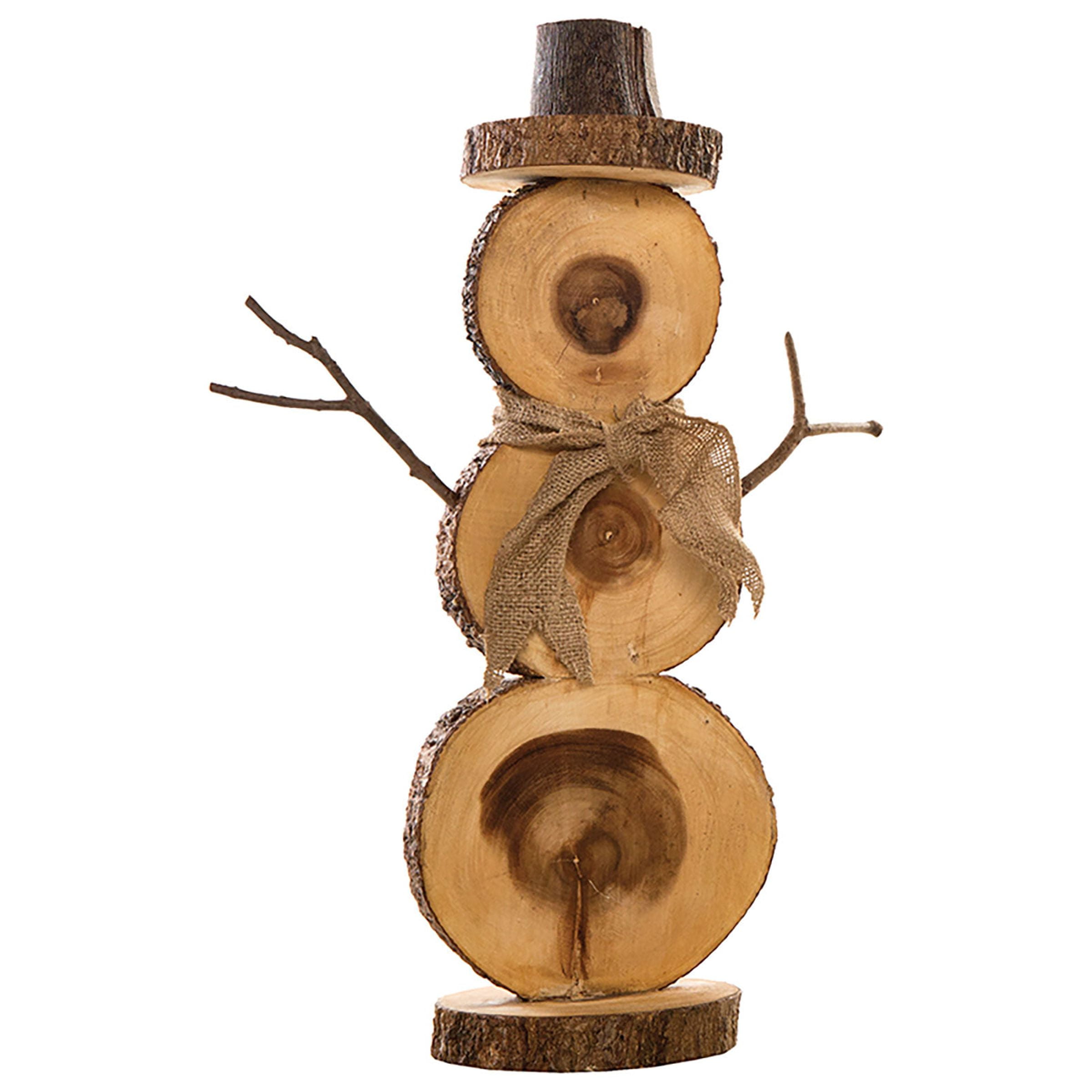 Log Snowman Wood Cabin Rustic Lodge Winter Holiday Christmas Xmas ...