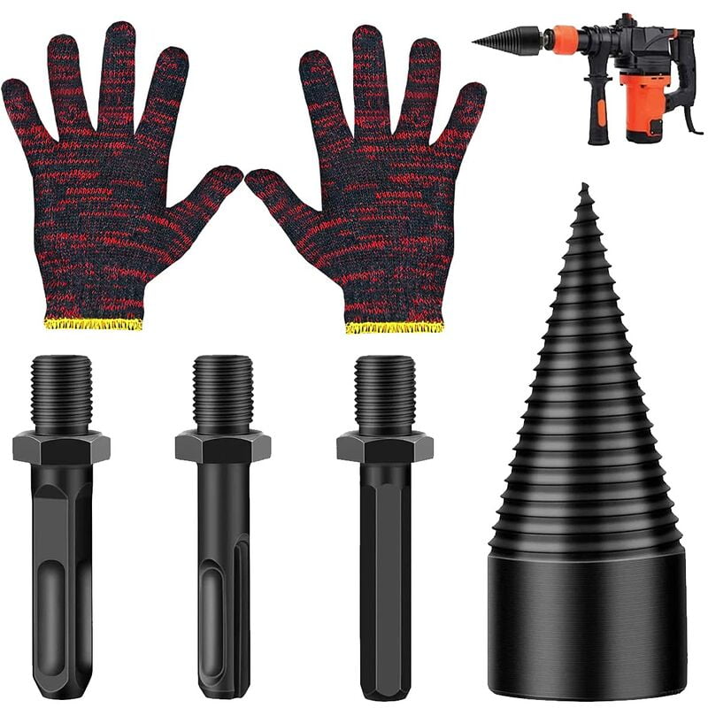 Log Splitter, 42mm Firewood Splitter Drill Bit Wood Splitter Heavy Duty ...