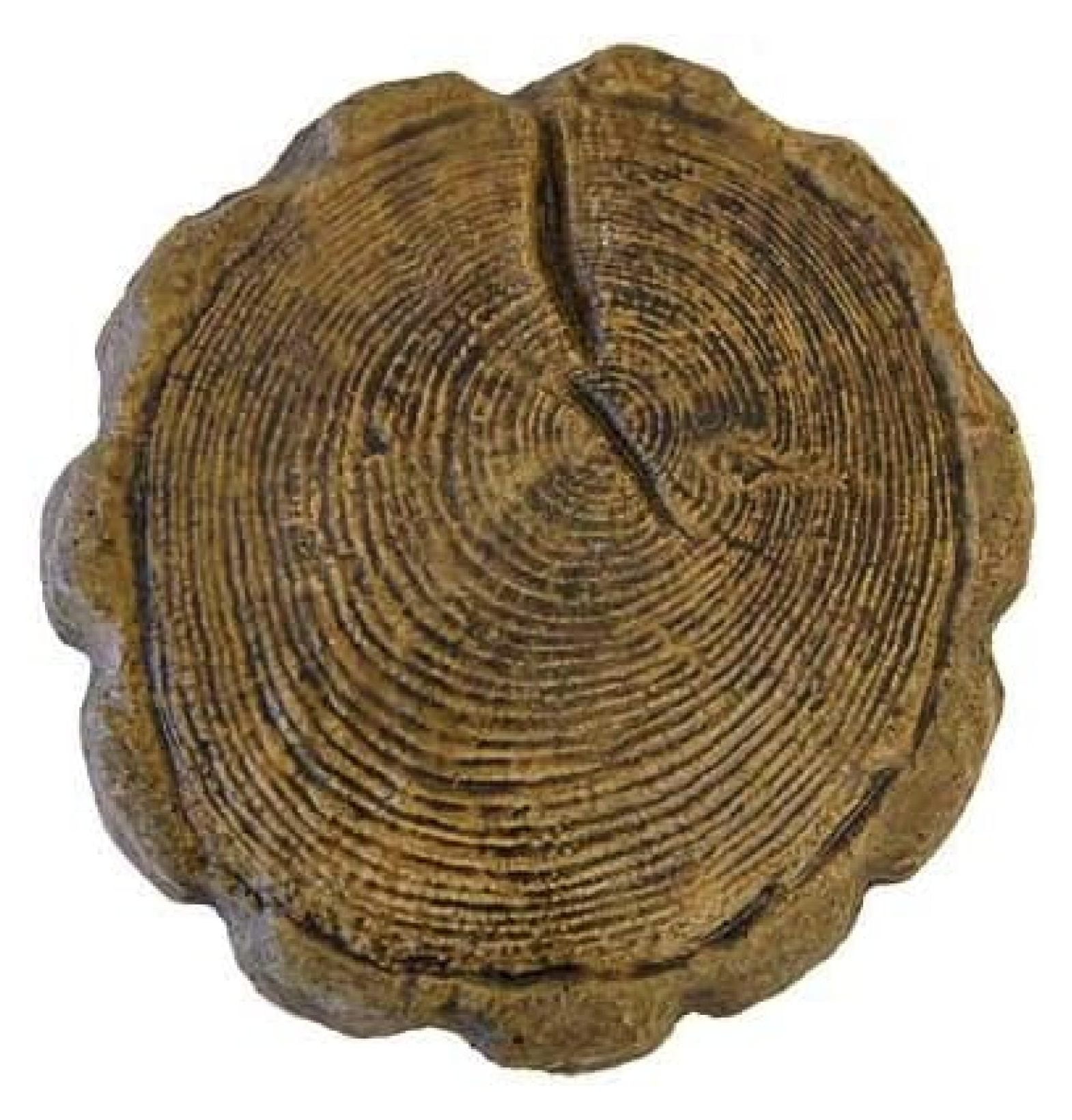 Log Stepping Stone - Espresso Concrete Garden Stone, 14" Wide ...