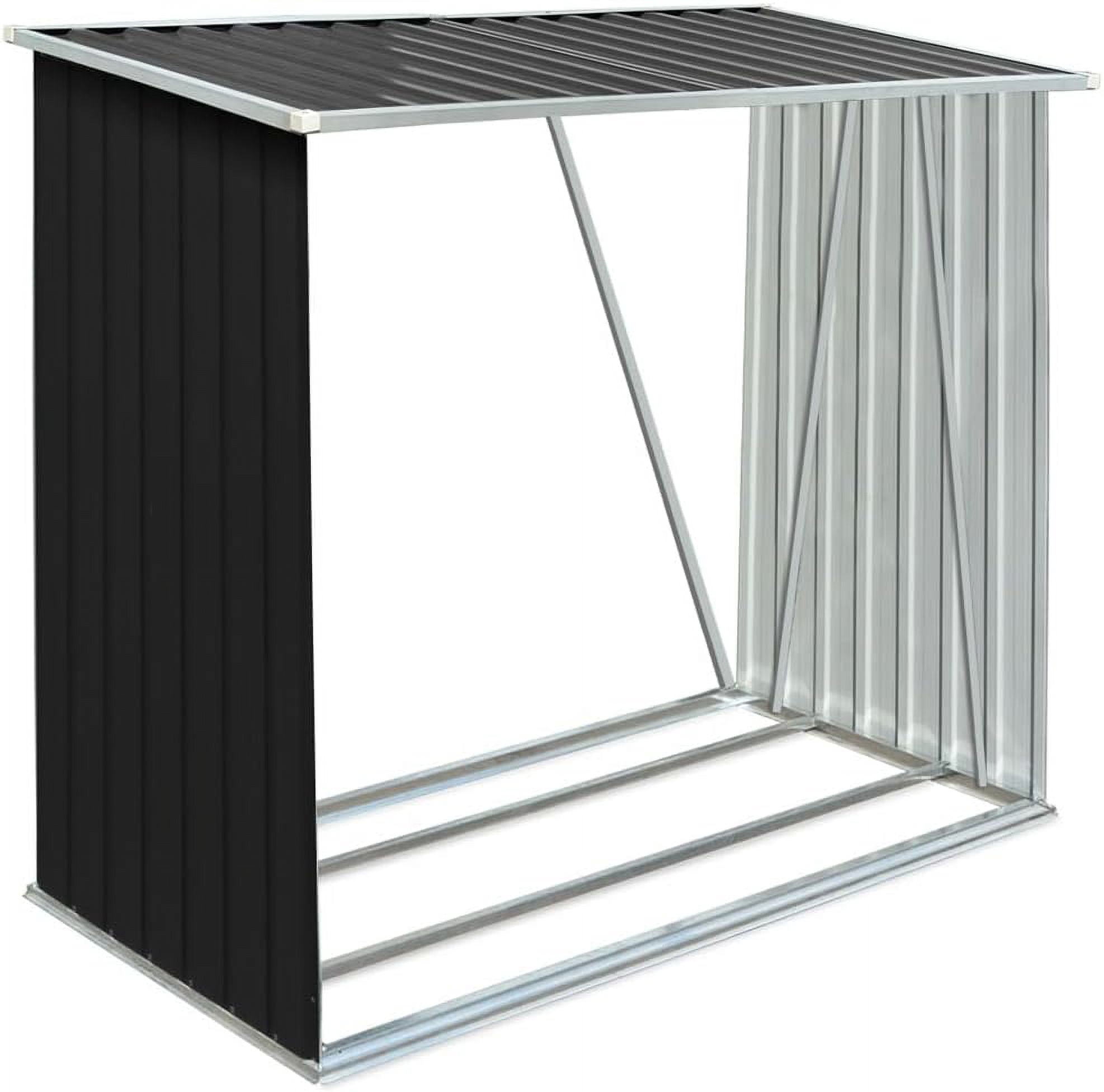 Log Storage Shed - Galvanized Steel, Anthracite - Stable, Durable, Low ...