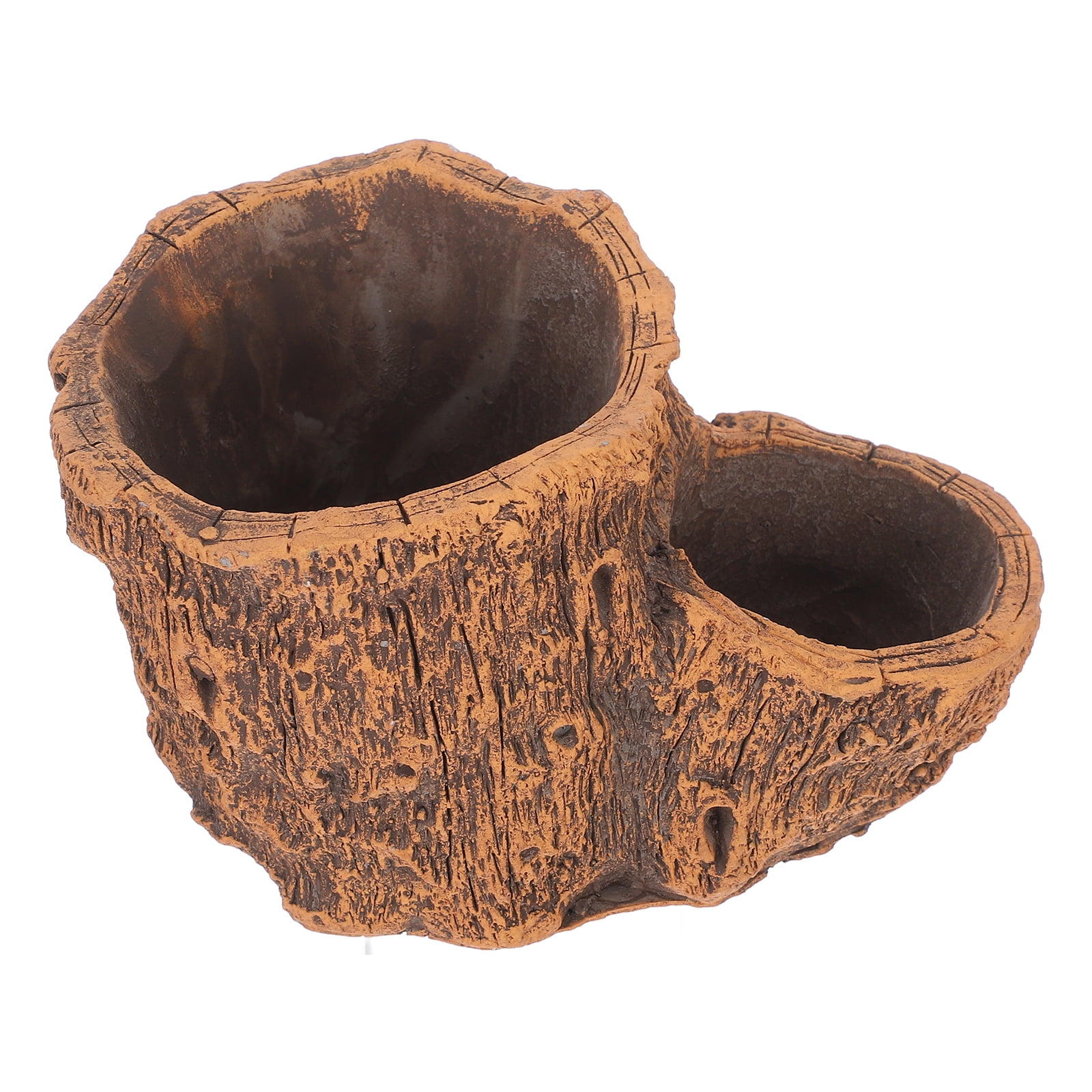 Log Succulent Planter Bark Pot Imitation Wood Flowerpot Flower Pots ...