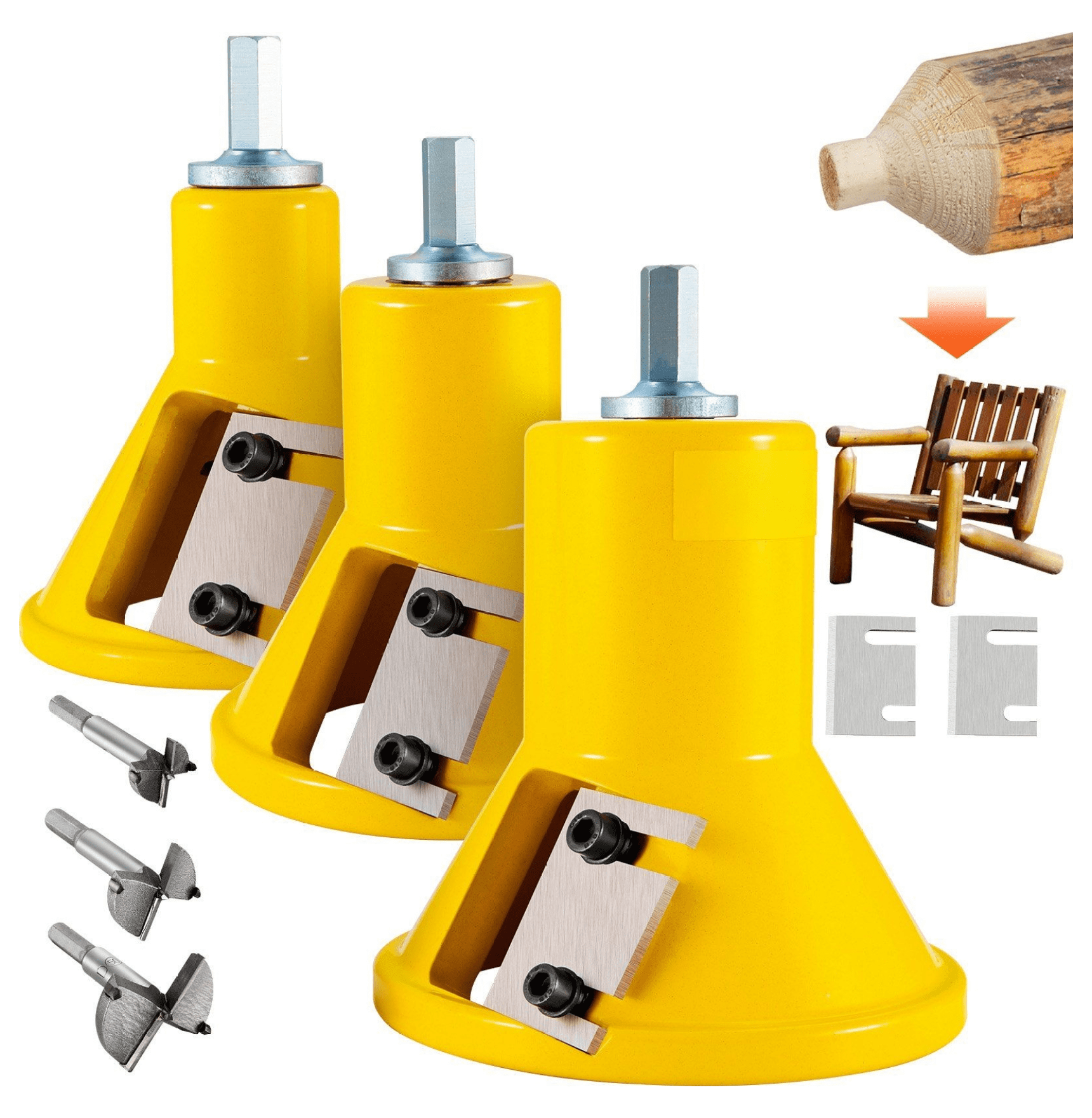 Log Tenon Cutter Kit 1/25.4/38/50.8mm - Dual Blade Wood Log Furniture ...