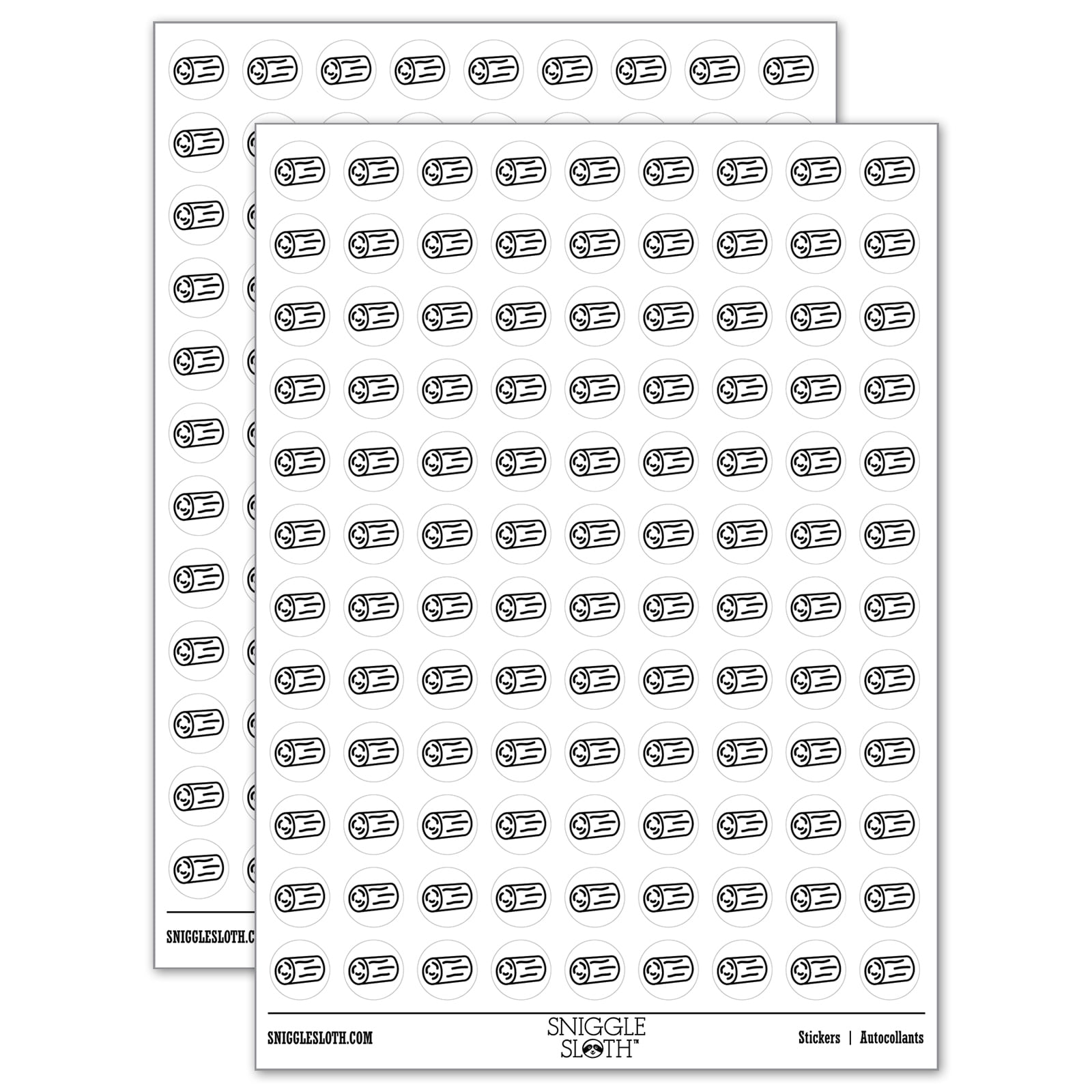 Log Tree Doodle 200+ Round Stickers - White - Matte Finish - 0.50" Size ...