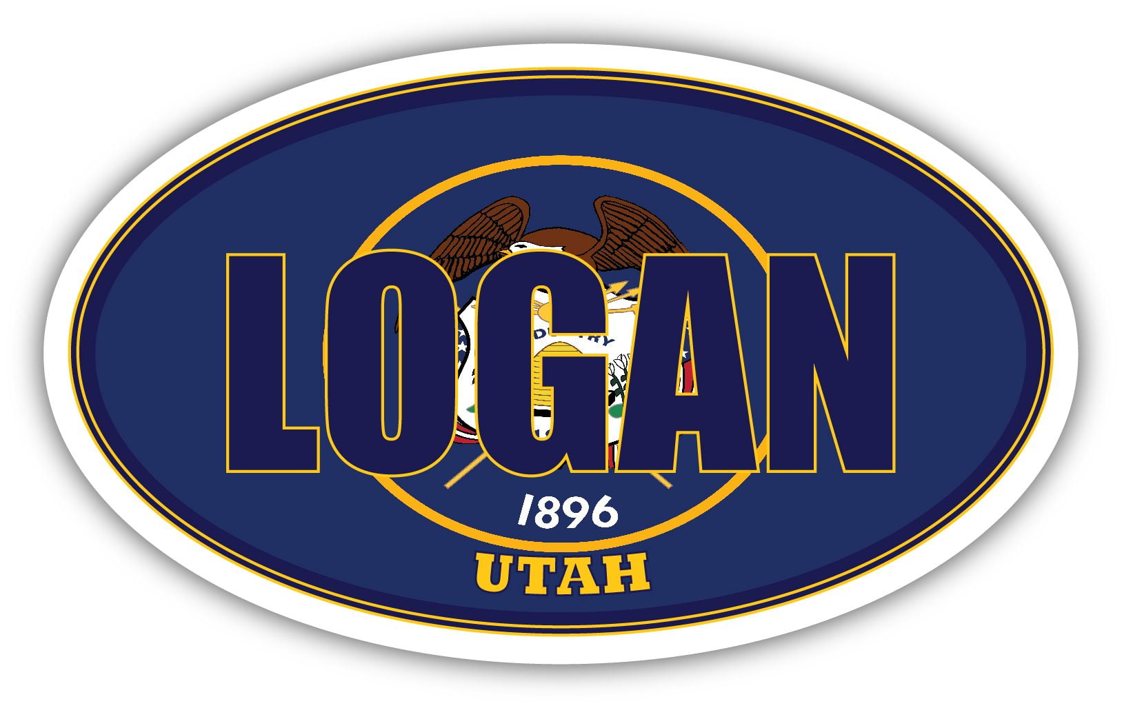 Logan City Utah State Flag | UT Flag Cache County Oval State Colors ...