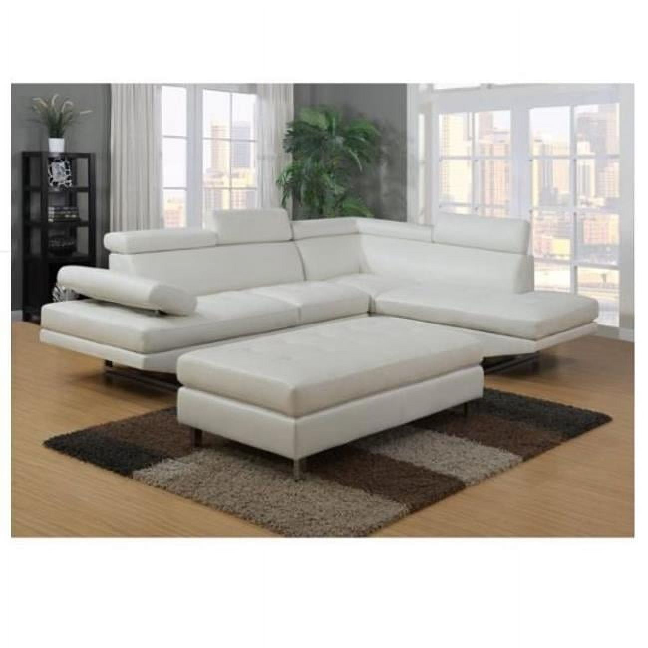 Logan Collection Sectional Sofa Set with Bonded Leather Left Facing ...