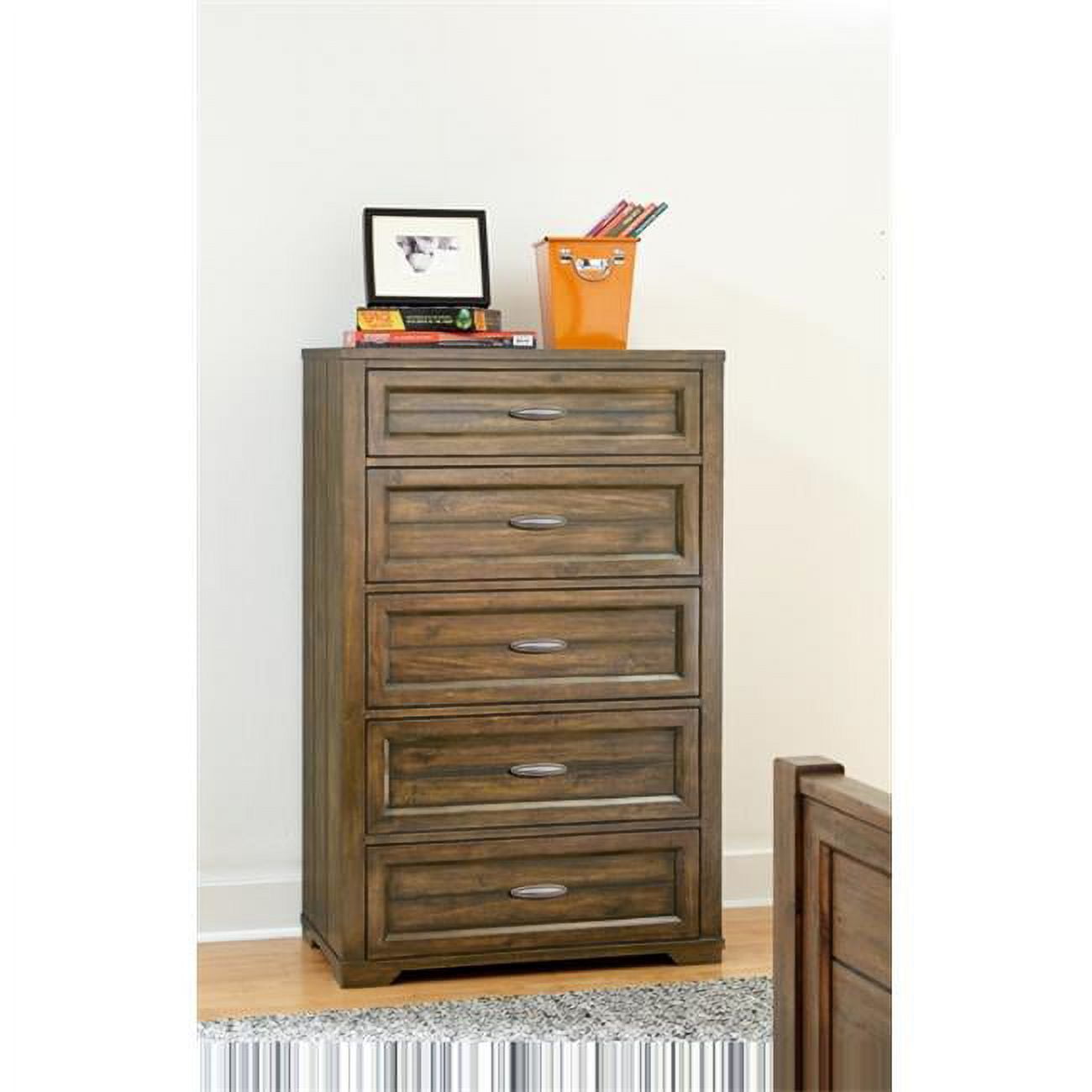 Logan- Driftwood 5 Drawer Chest - Driftwood - Walmart.com