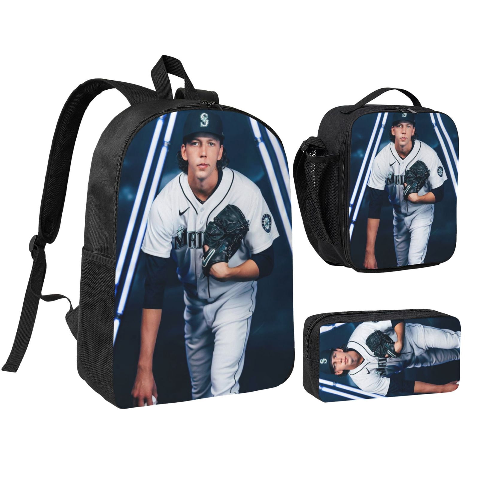 Logan Gilbert 3-Piece Set Backpack Lunch Bag And Pencil Case, Water ...